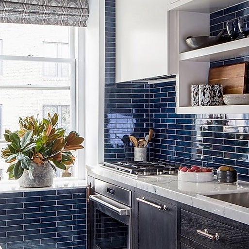 Get The Look - Striking Blue Tiles In A Brooklyn Brownstone Kitchen ...