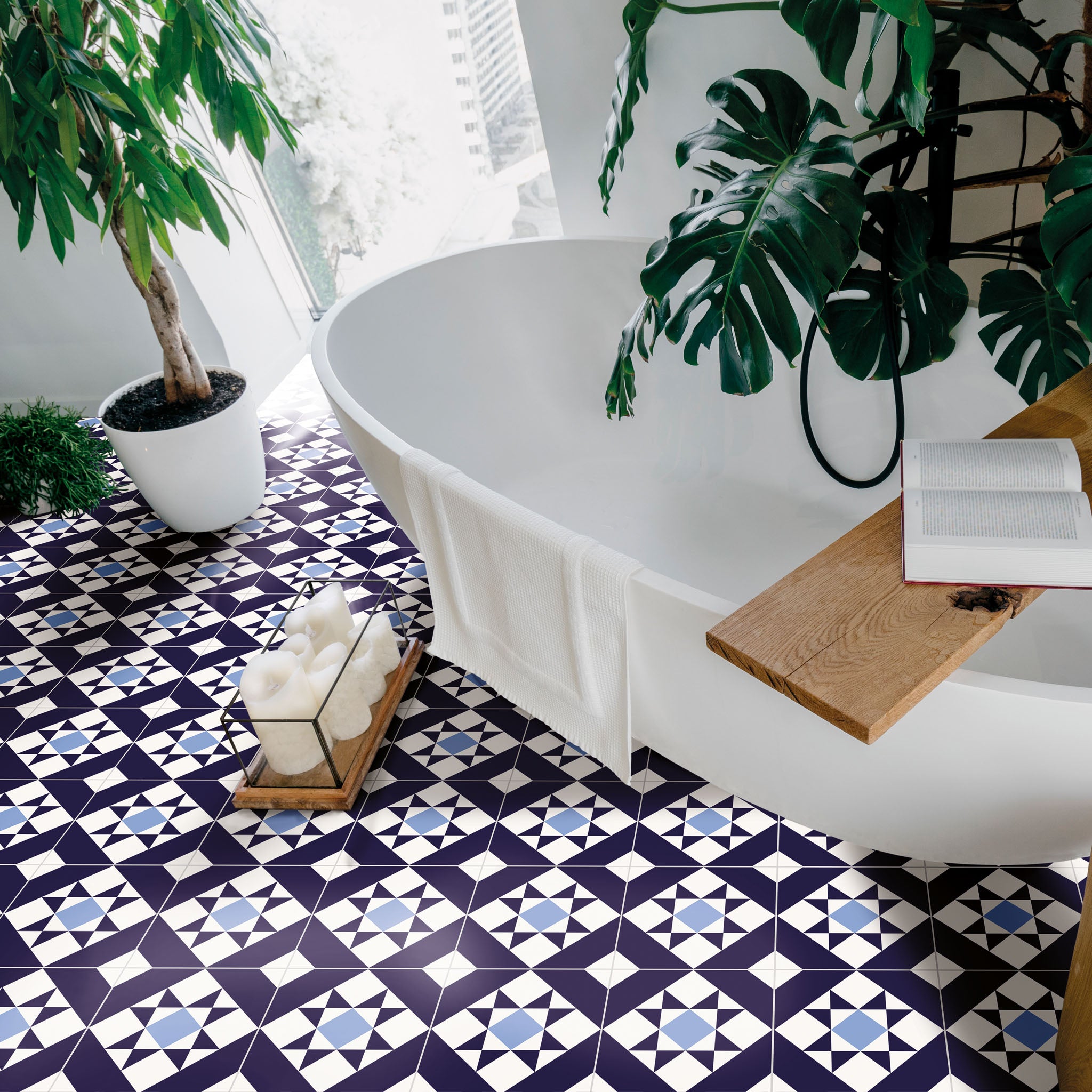 Melville Blue Patterned Tile – Porcelain Superstore