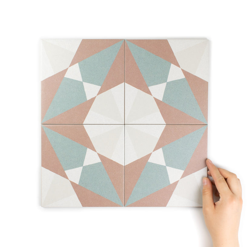 Rosetta Red Patterned Tile - Porcelain Superstore