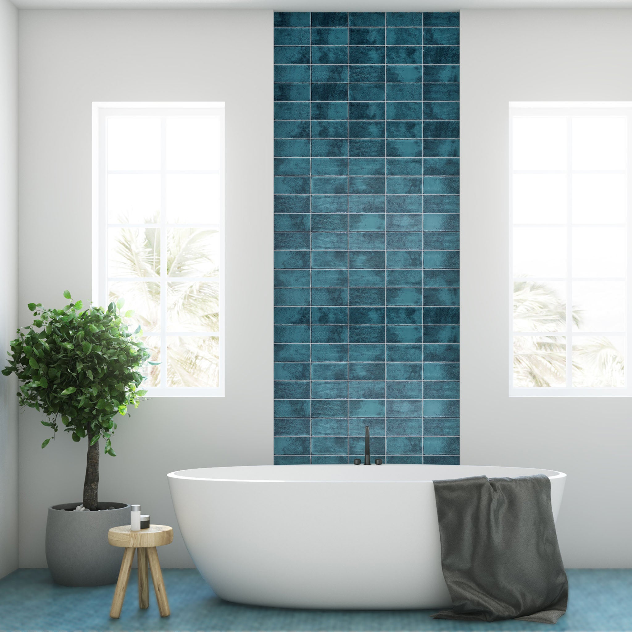 Shimmer Blue Wall Tile – Porcelain Superstore