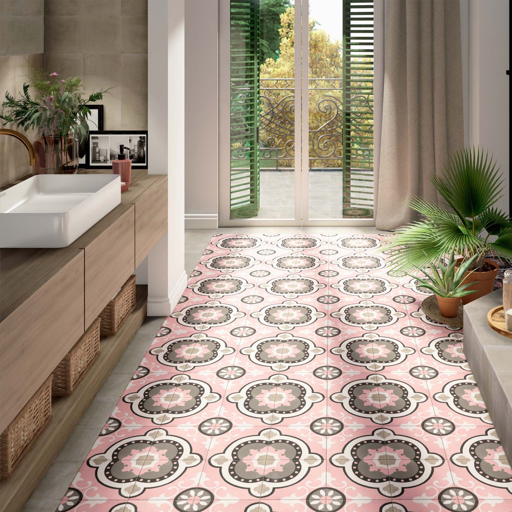 Hanoi Rose Patterned Tile - Porcelain Superstore