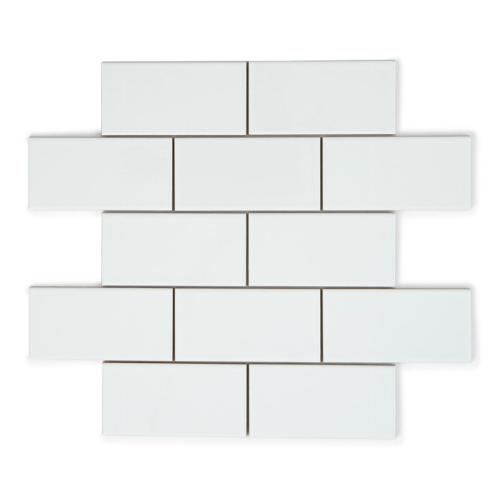 White Ceramic Wall Tile USCT 2x8 Cotton White Ceramic Subway Wall Tile