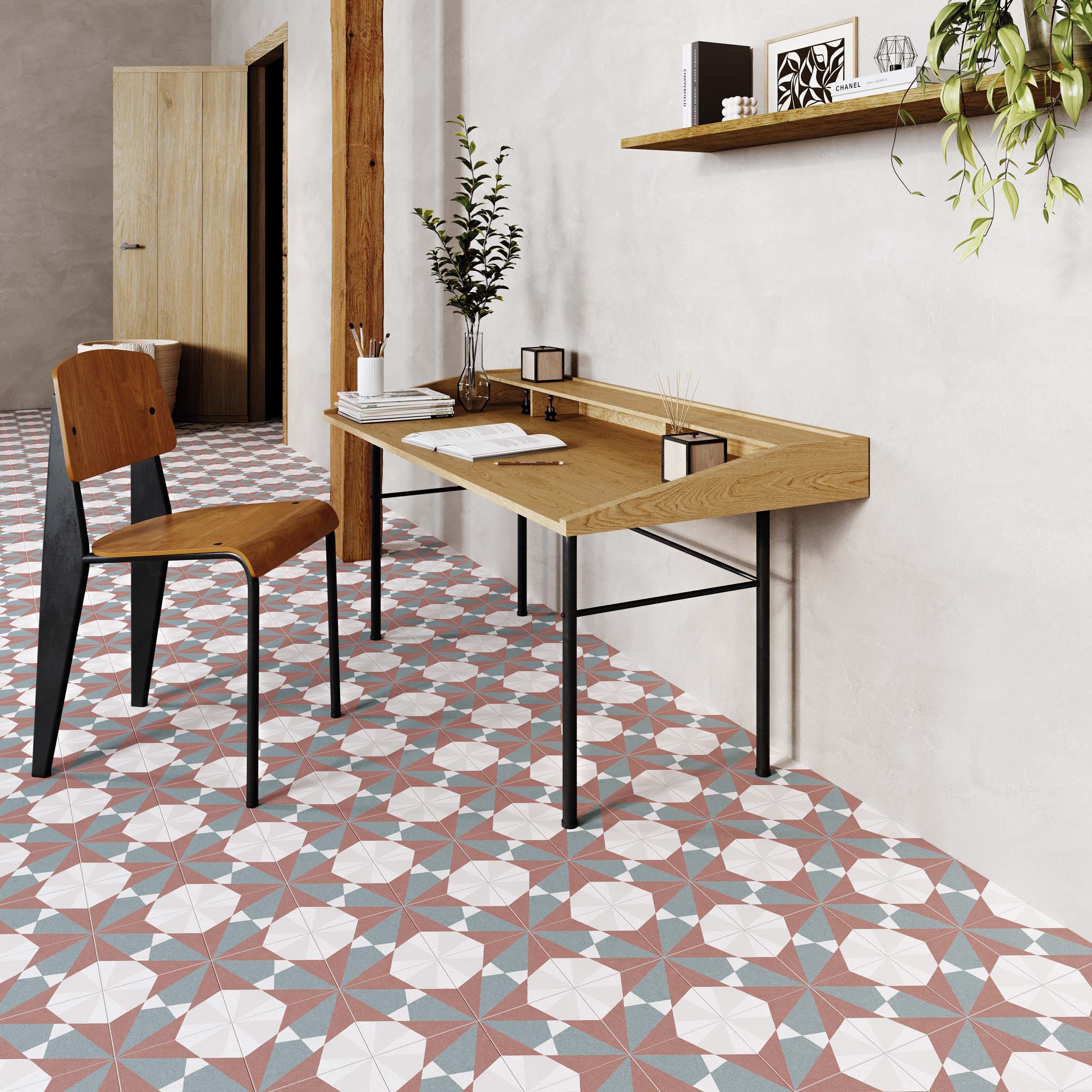 Rosetta Red Patterned Tile - Porcelain Superstore
