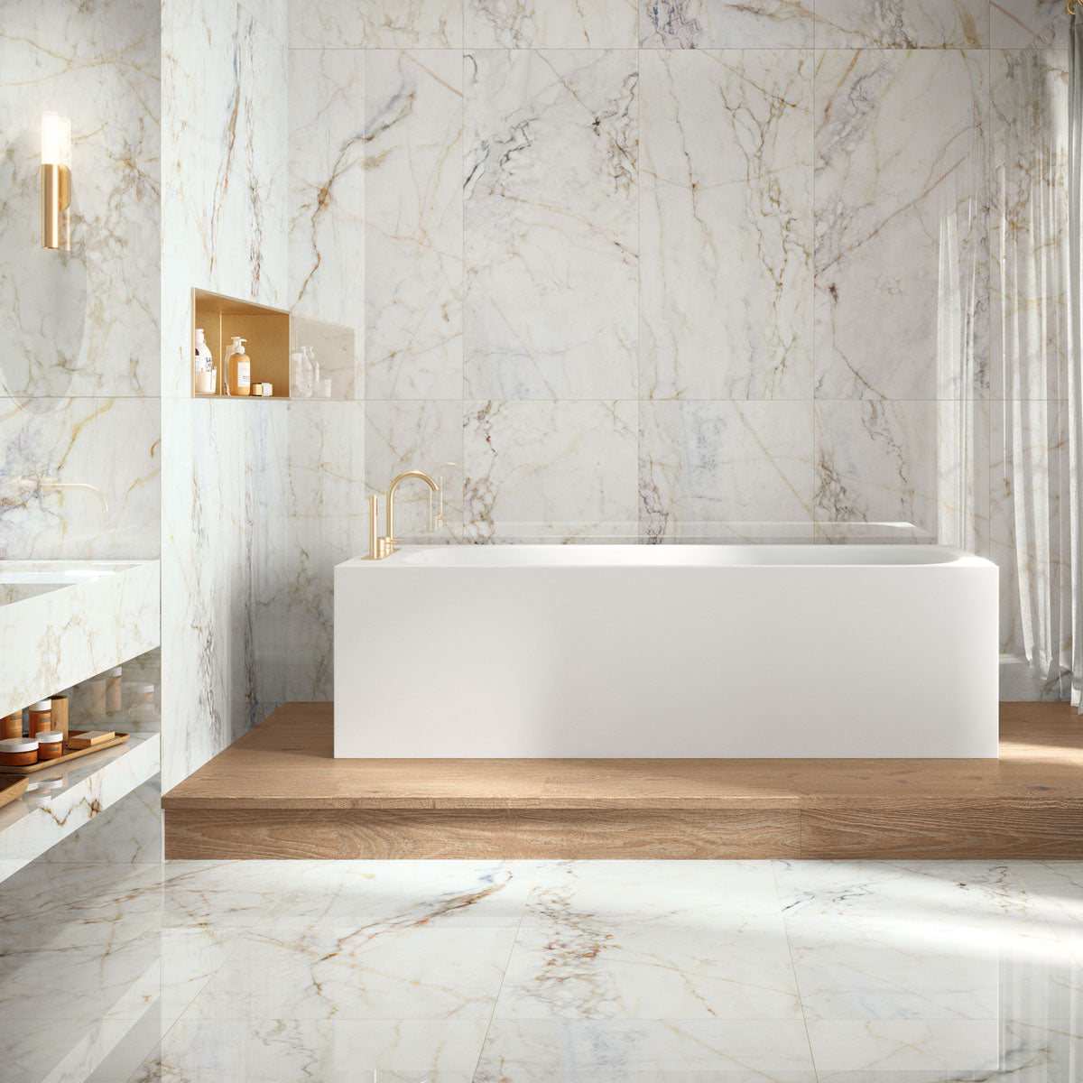 Polished Marble Floor Tile White Marble Floor Tile, For Flooring At