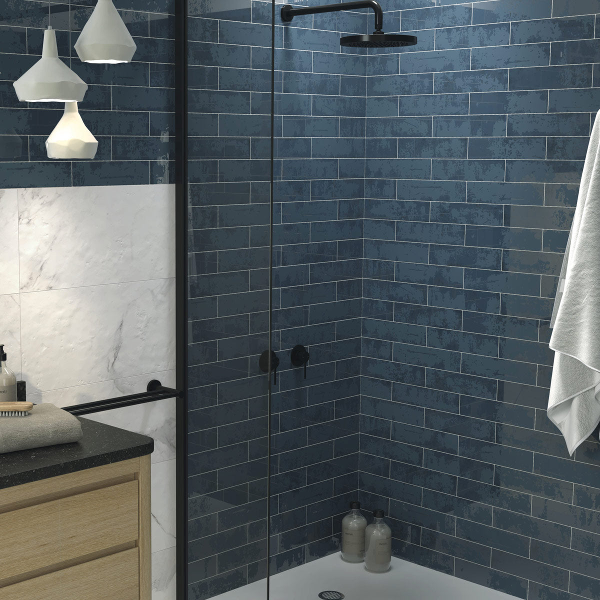 Brooklyn Blue Wall Tile - Porcelain Superstore