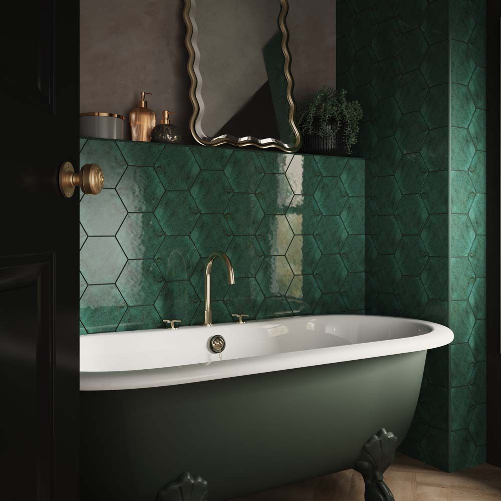 Hexagonal Tile Bathroom Shape Carrara Hexagon Satin Mosaic Tile